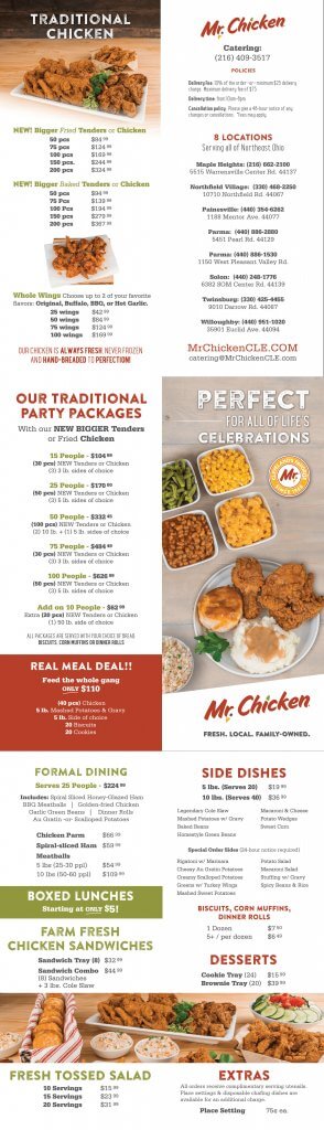 Catering Menu - Mr. Chicken Mr. Chicken