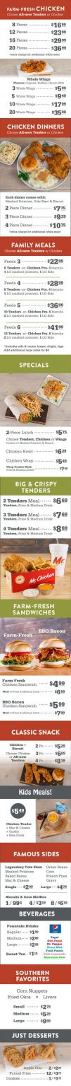Store Menu - Mr. Chicken Mr. Chicken
