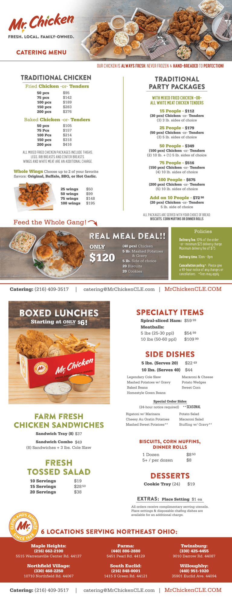 Catering Menu - Mr. Chicken Mr. Chicken