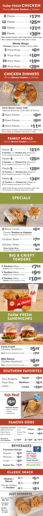 Store Menu - Mr. Chicken Mr. Chicken